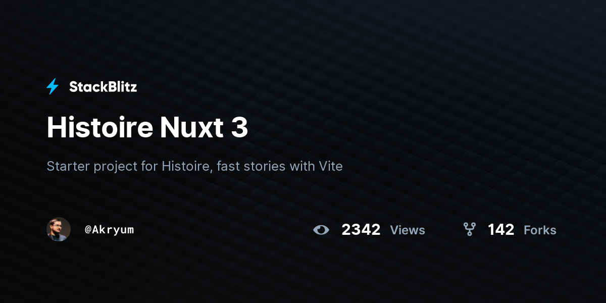 Histoire Nuxt 3 - StackBlitz Histoire Nuxt 3 - StackBlitz