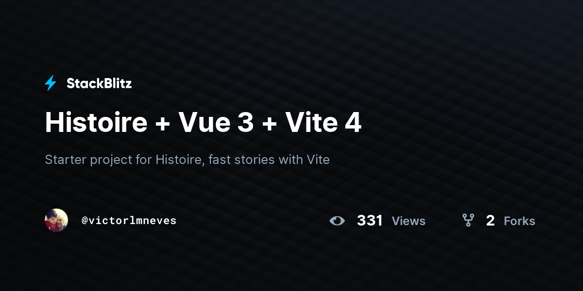 Histoire + Vue 3 + Vite 4 - StackBlitz Histoire + Vue 3 + Vite 4 - StackBlitz