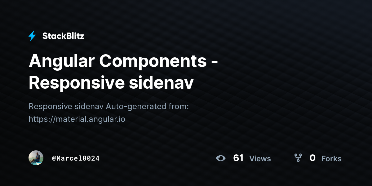 Angular Components - Responsive sidenav - StackBlitz