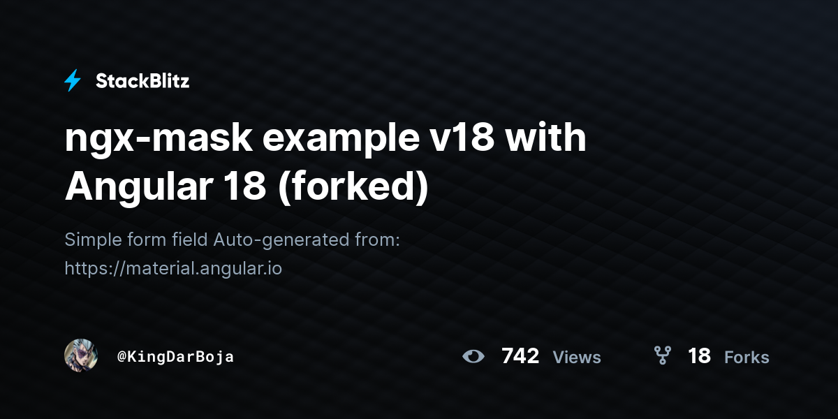 ngx-mask example v18 with Angular 18 (forked) - StackBlitz