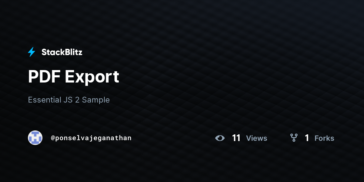 PDF Export - StackBlitz