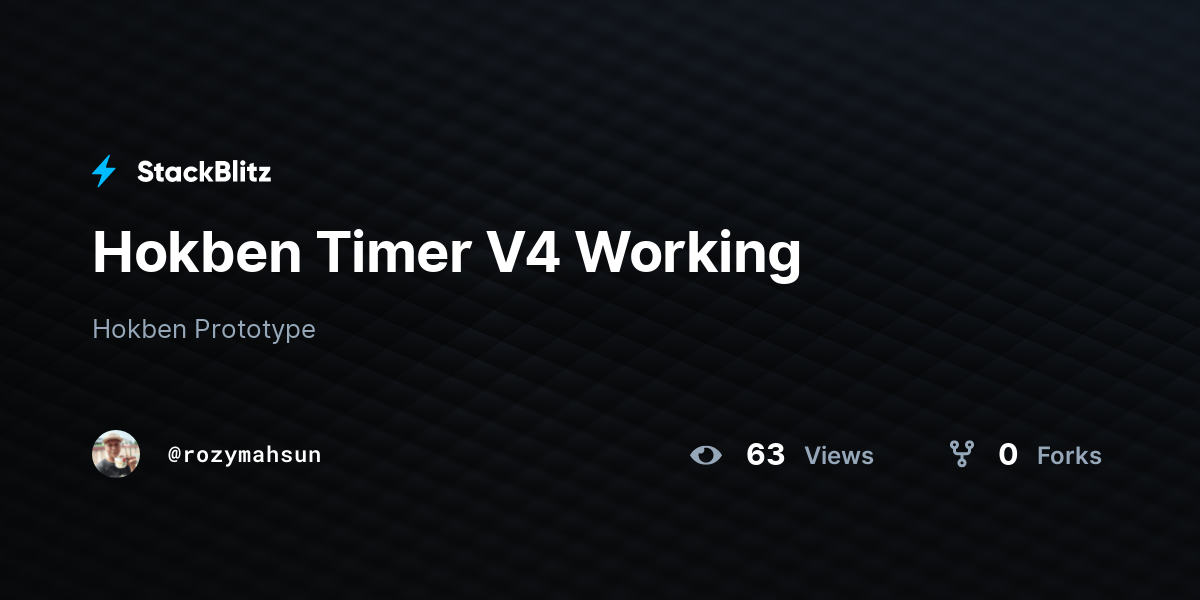 Hokben Timer V4 Working - StackBlitz