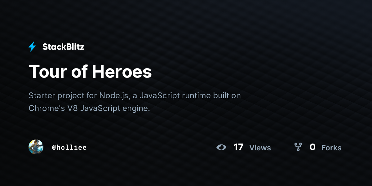 Tour of Heroes - StackBlitz