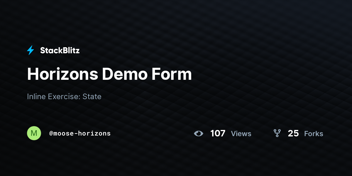 Horizons Demo Form - StackBlitz