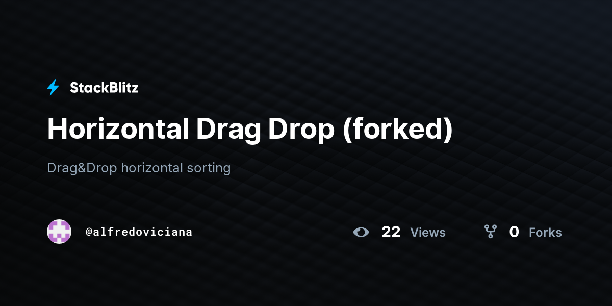 Horizontal Drag Drop (forked) - StackBlitz Horizontal Drag Drop (forked) - StackBlitz