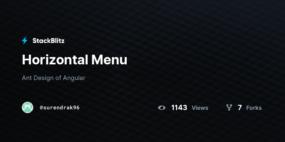 Horizontal Menu - StackBlitz