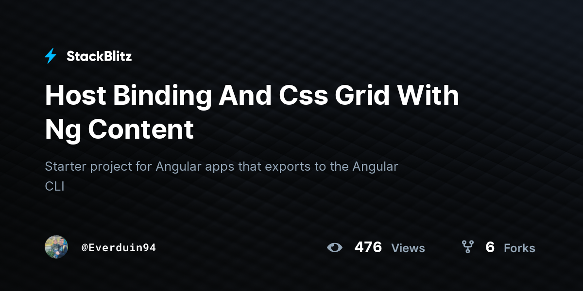 Host Binding And Css Grid With Ng Content - StackBlitz Host Binding And Css Grid With Ng Content - StackBlitz