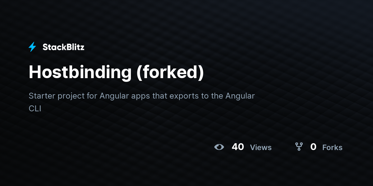 Hostbinding (forked) - StackBlitz