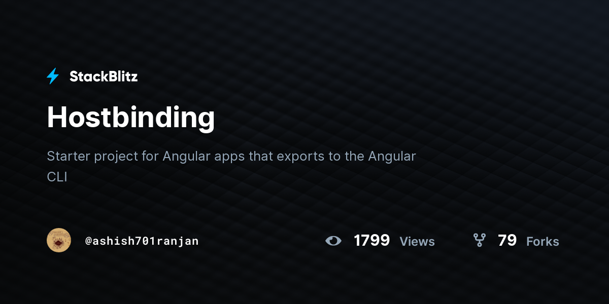 Hostbinding Stackblitz