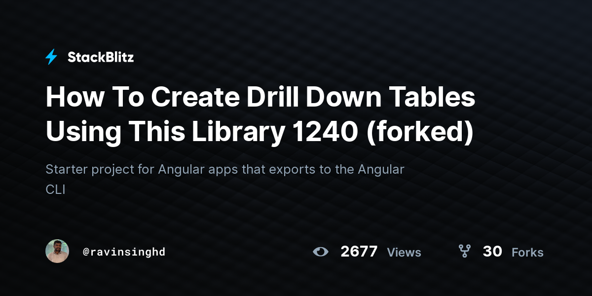 How To Create Drill Down Tables Using This Library 1240 (forked ...