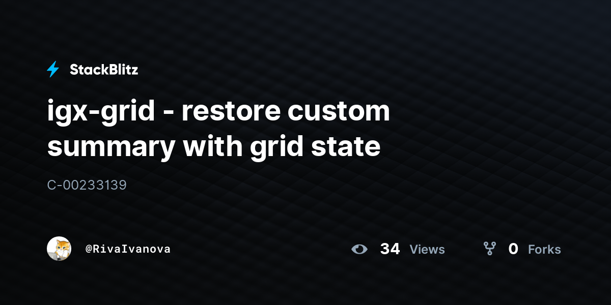 Igx Grid Restore Custom Summary With Grid State Stackblitz 