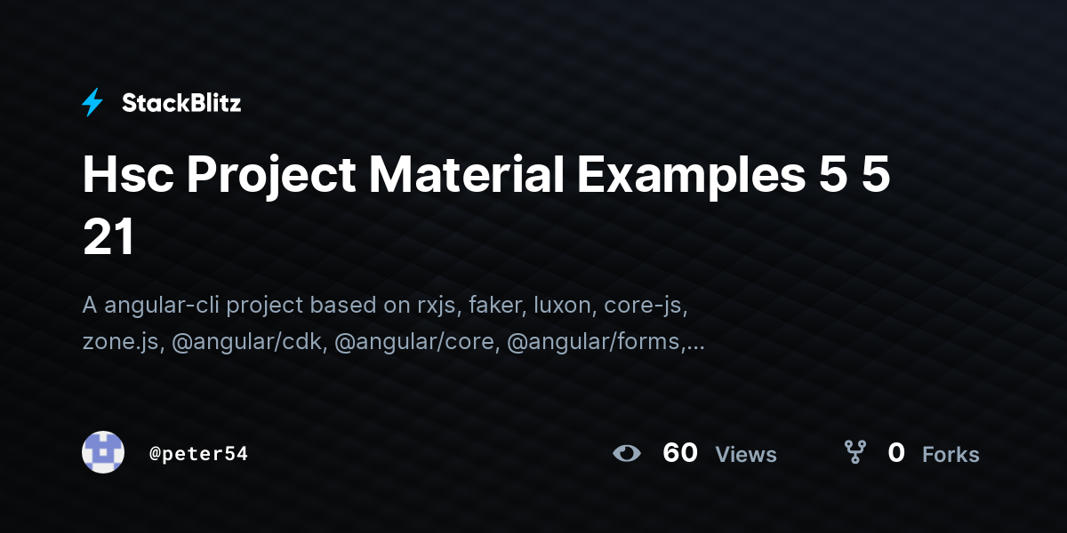 Hsc Project Material Examples 5 5 21 - StackBlitz