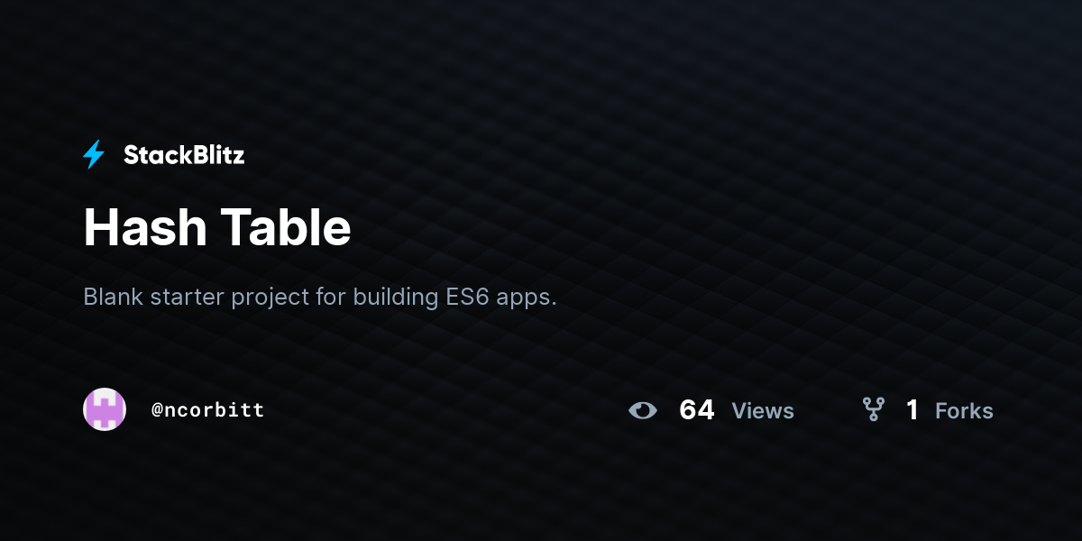 Hash Table - StackBlitz