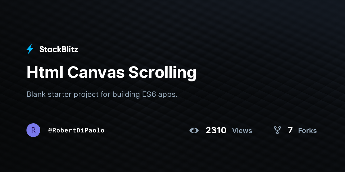 Html Canvas Scrolling - StackBlitz