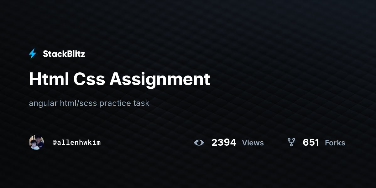Html Css Assignment - StackBlitz