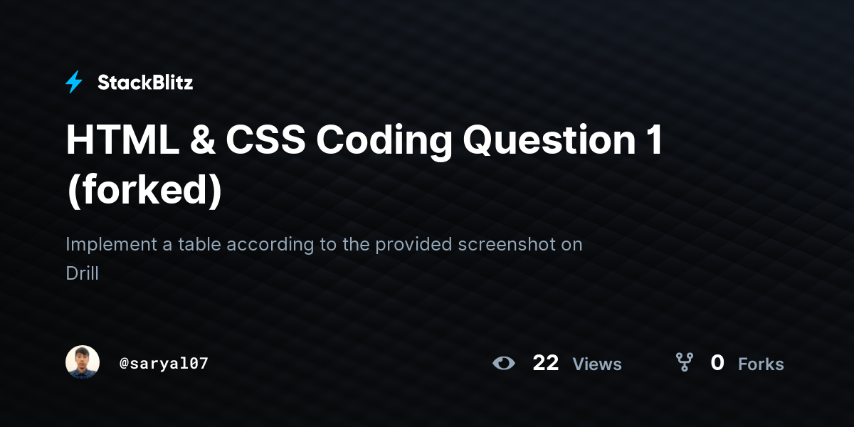 HTML & CSS Coding Question 1 (forked) - StackBlitz