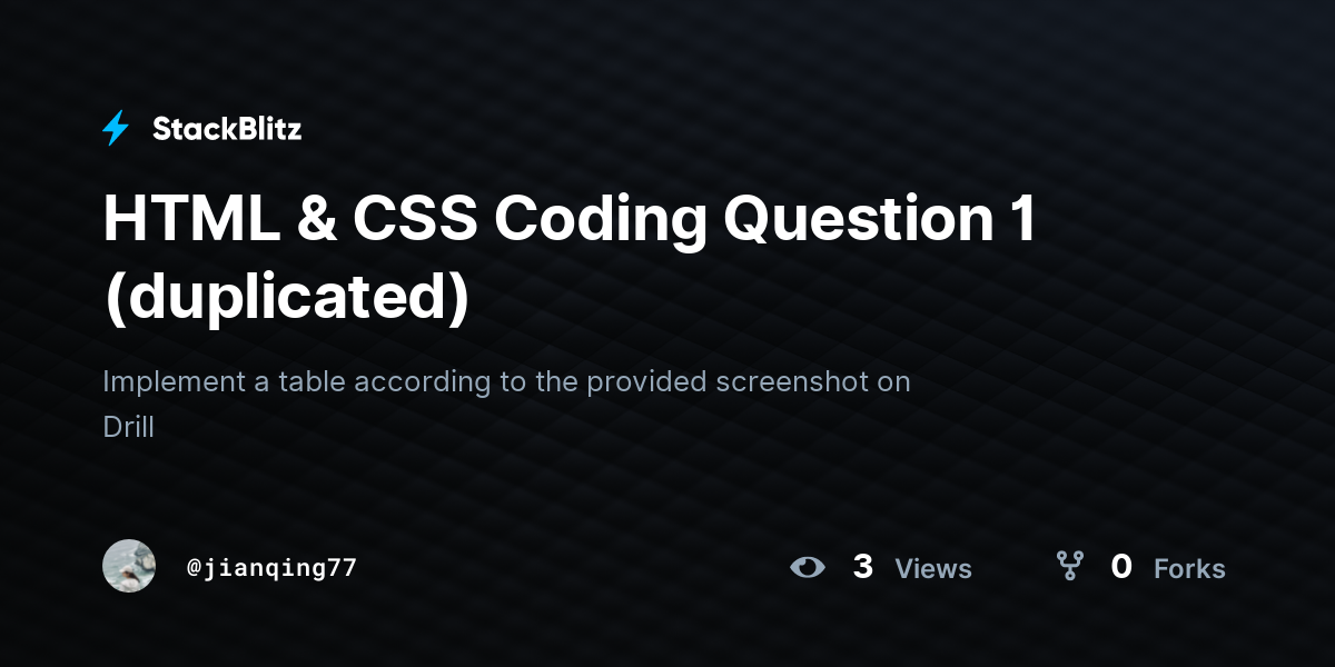 HTML & CSS Coding Question 1 (duplicated) - StackBlitz