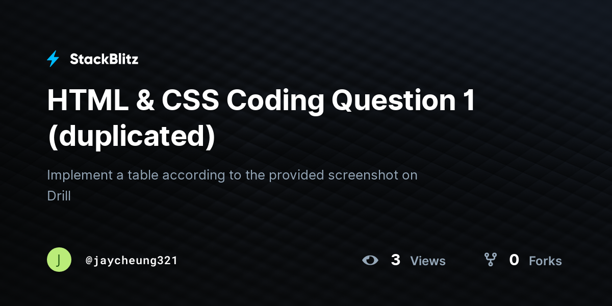 HTML & CSS Coding Question 1 (duplicated) - StackBlitz
