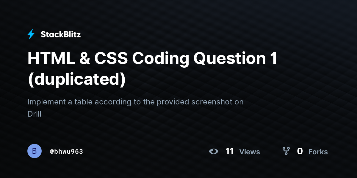 HTML & CSS Coding Question 1 (duplicated) - StackBlitz