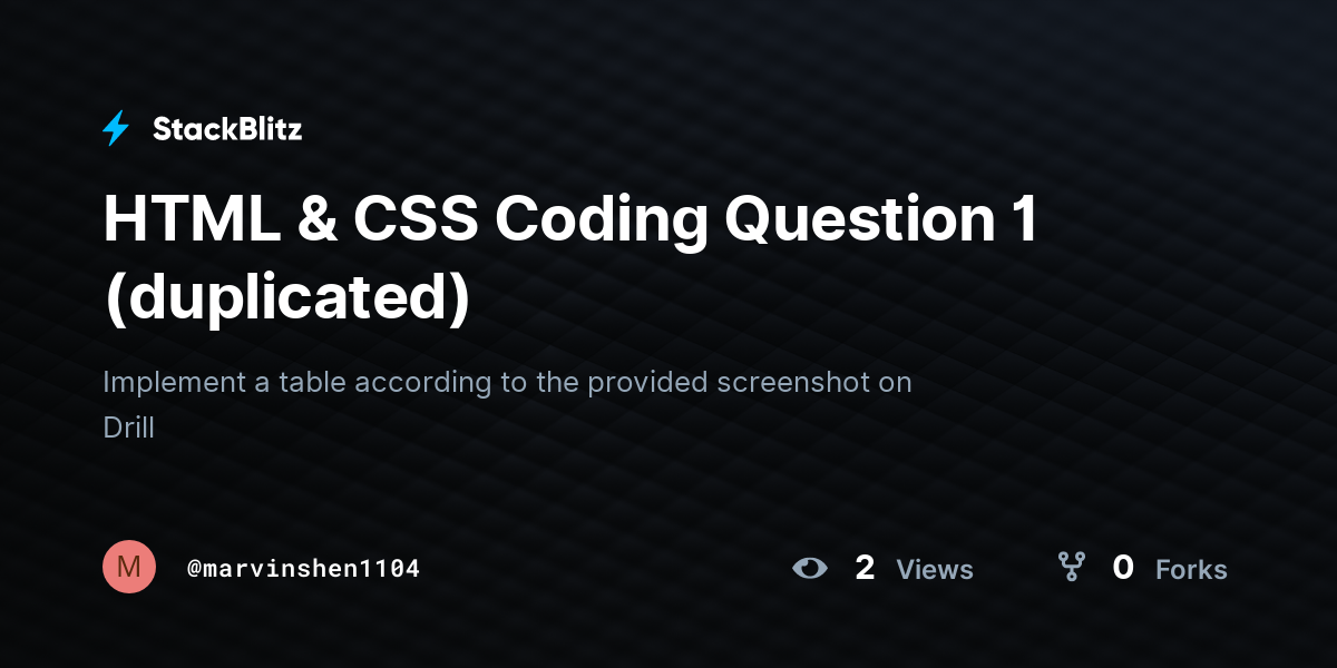 HTML & CSS Coding Question 1 (duplicated) - StackBlitz