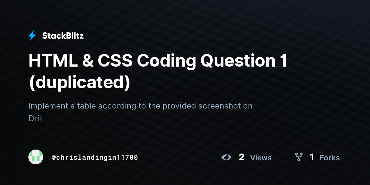 HTML & CSS Coding Question 1 (duplicated) - StackBlitz