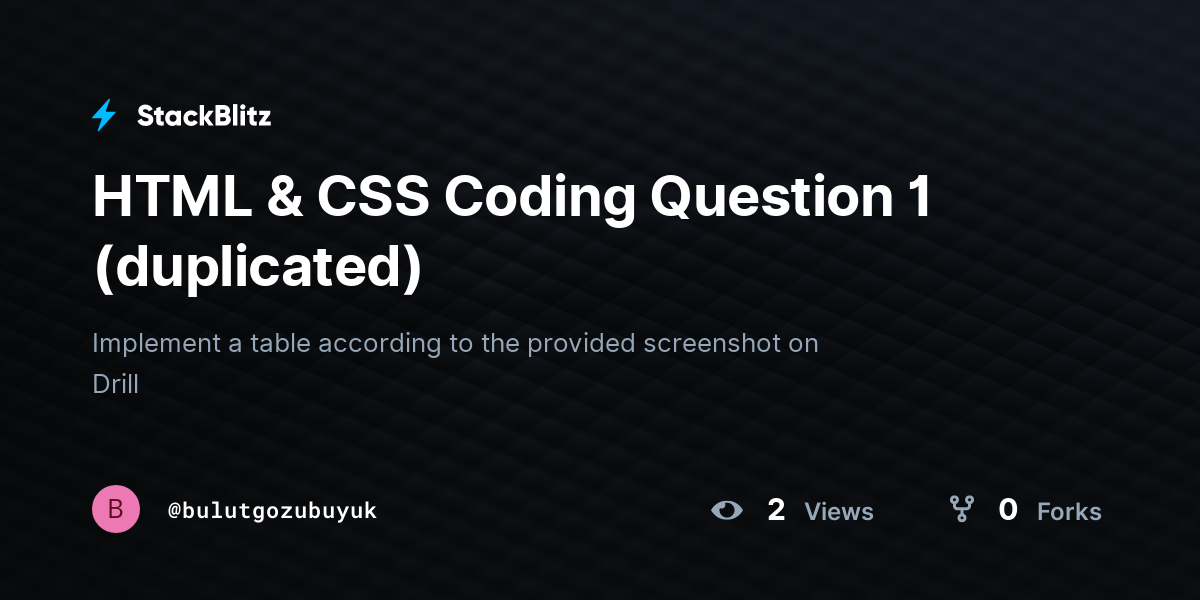HTML & CSS Coding Question 1 (duplicated) - StackBlitz