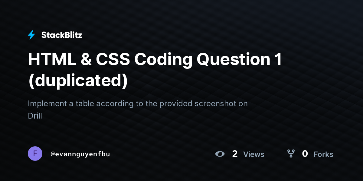 HTML & CSS Coding Question 1 (duplicated) - StackBlitz