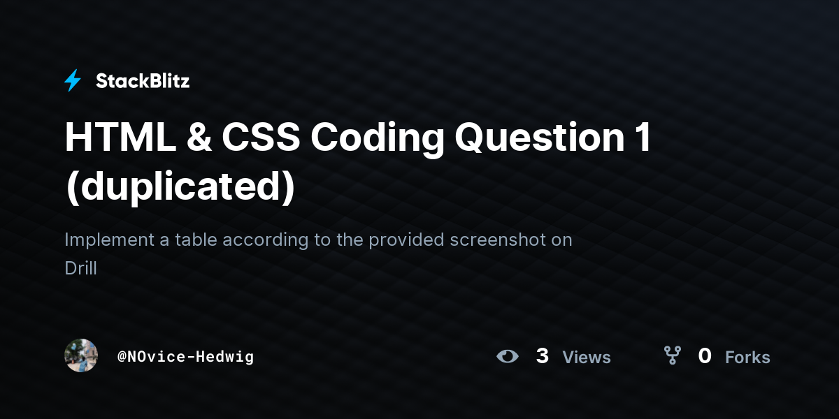 HTML & CSS Coding Question 1 (duplicated) - StackBlitz