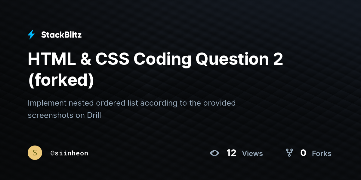 HTML & CSS Coding Question 2 (forked) - StackBlitz