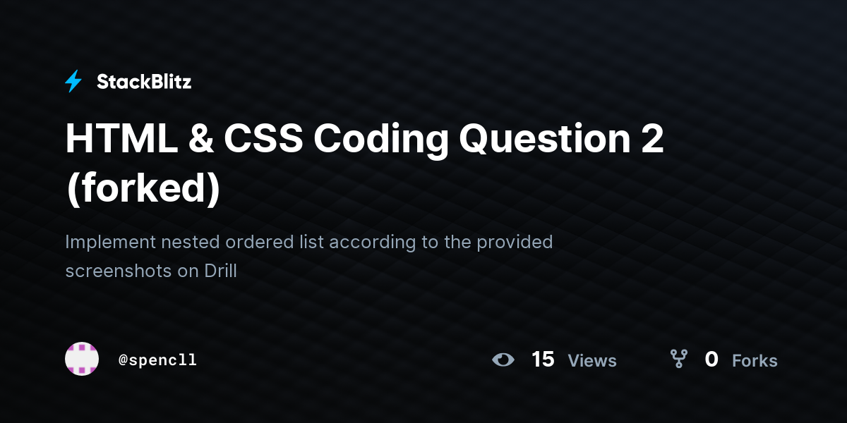 HTML & CSS Coding Question 2 (forked) - StackBlitz