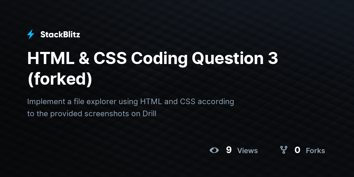 HTML & CSS Coding Question 3 (forked) - StackBlitz