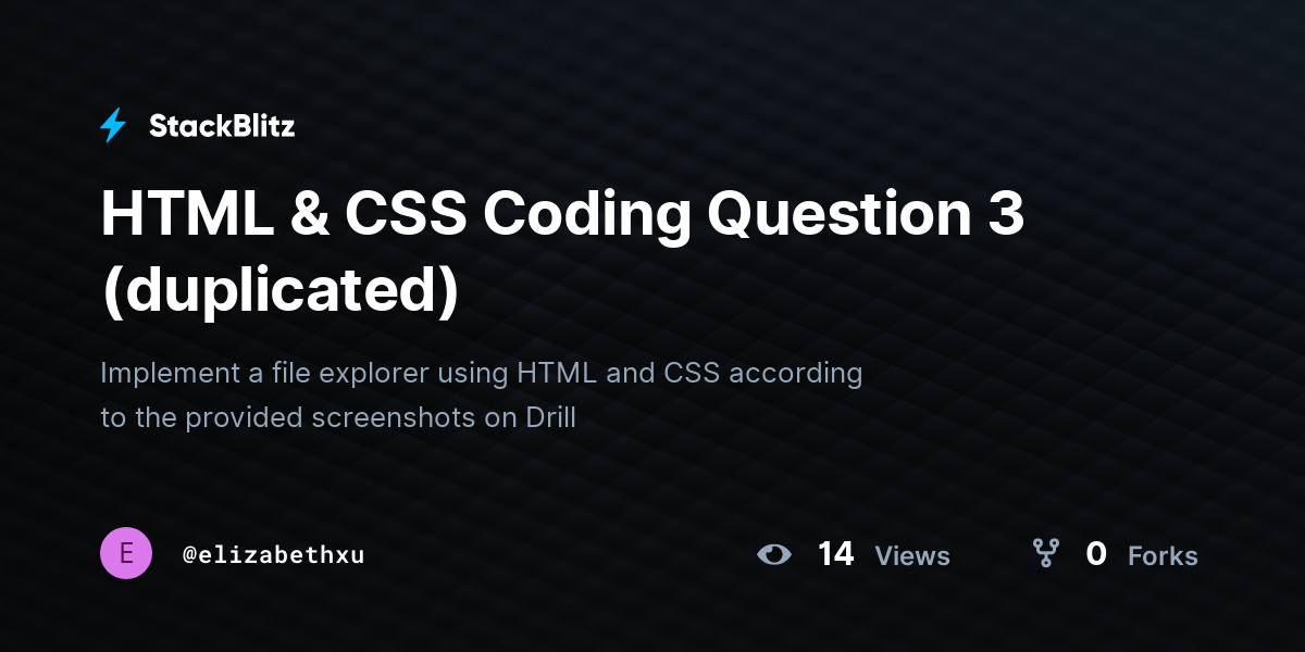 HTML & CSS Coding Question 3 (duplicated) - StackBlitz