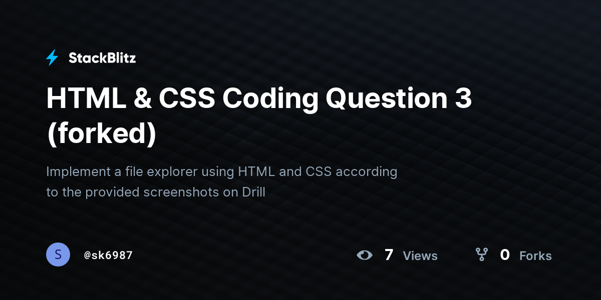 HTML & CSS Coding Question 3 (forked) - StackBlitz HTML & CSS Coding Question 3 (forked) - StackBlitz