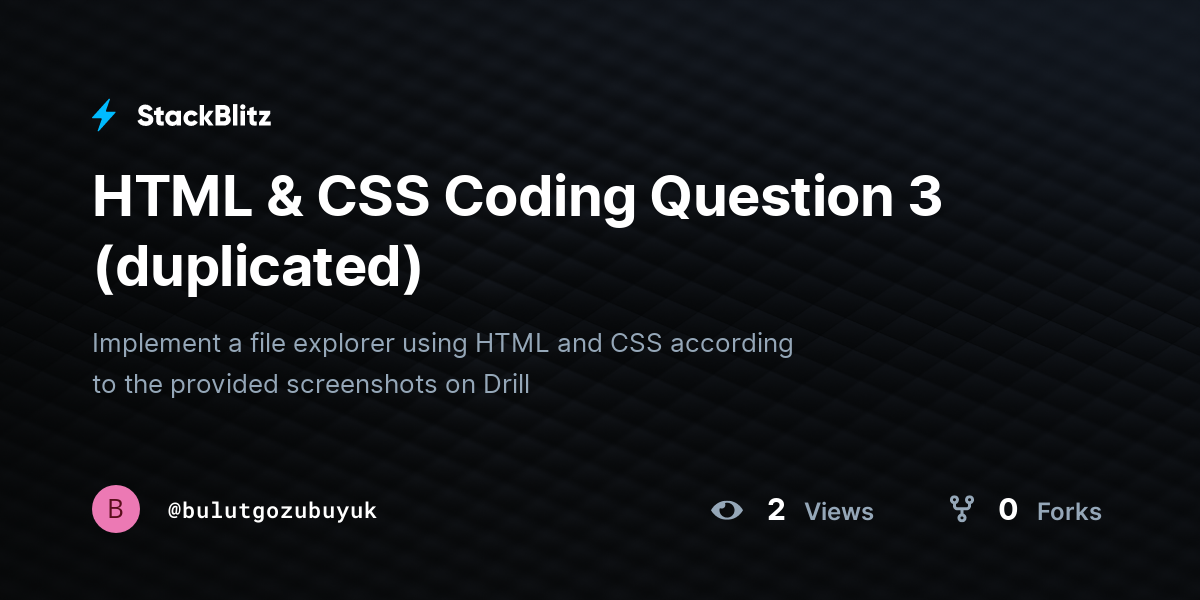 HTML & CSS Coding Question 3 (duplicated) - StackBlitz