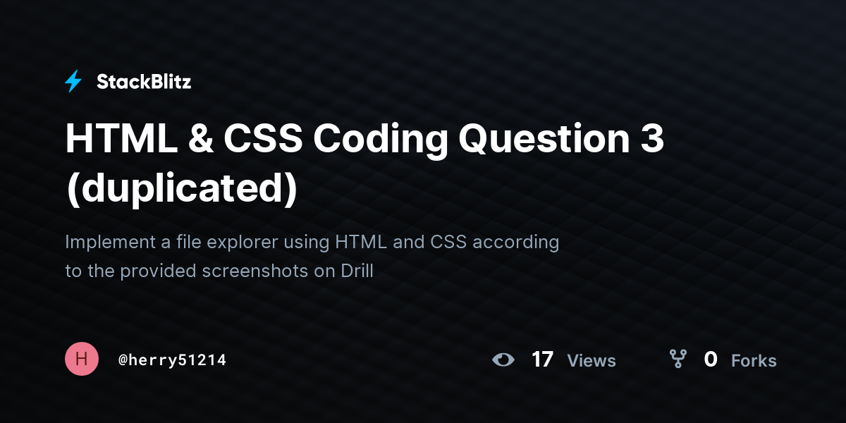 HTML & CSS Coding Question 3 (duplicated) - StackBlitz