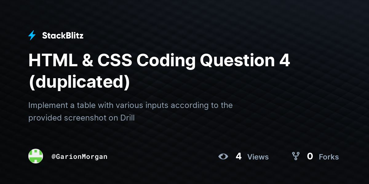 Html Css Coding Question 4 Duplicated Stackblitz