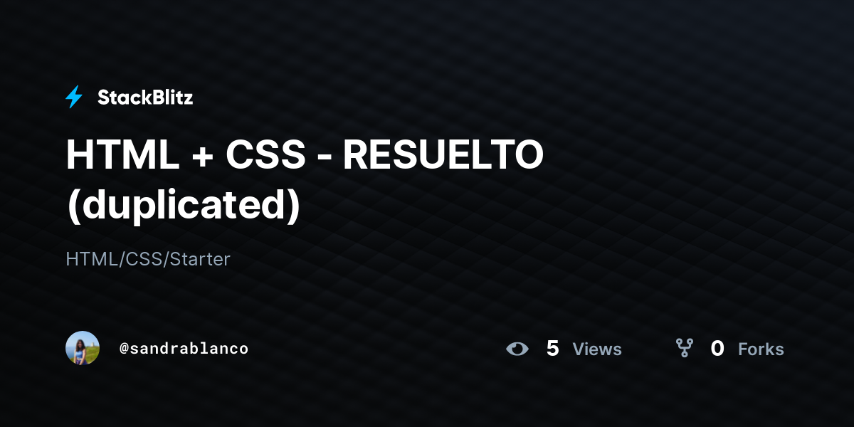 HTML + CSS - RESUELTO (duplicated) - StackBlitz
