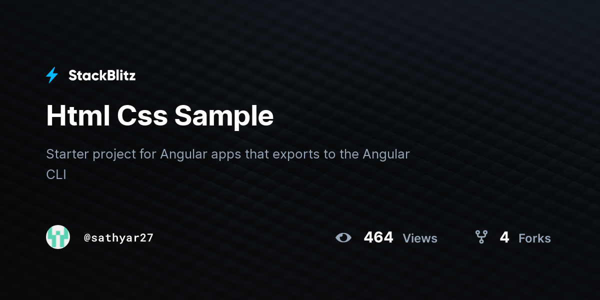 Html Css Sample Stackblitz