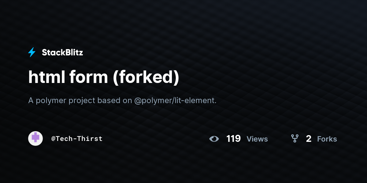 html form (forked) - StackBlitz