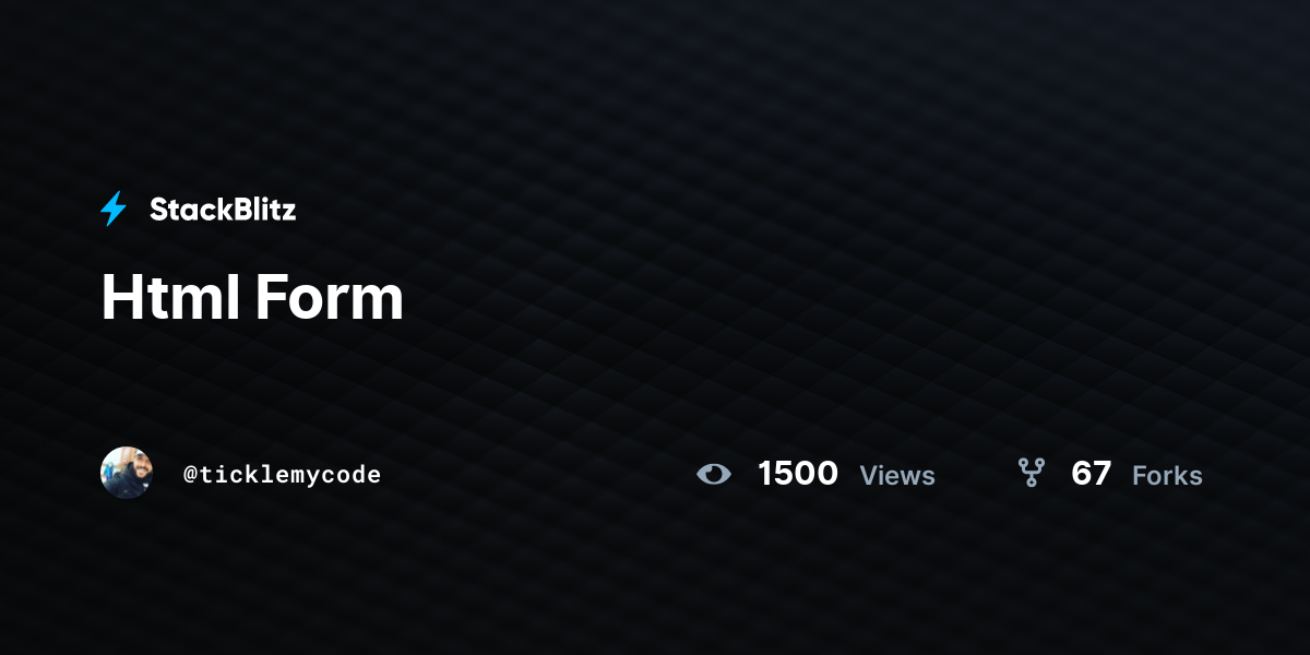 Html Form - StackBlitz