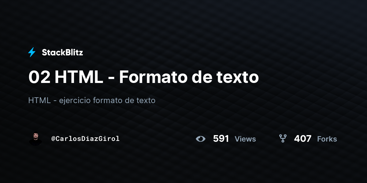 02 HTML - Formato de texto - StackBlitz