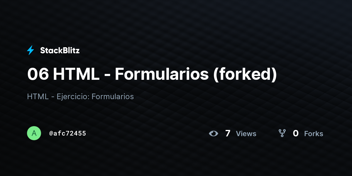 06 HTML - Formularios (forked) - StackBlitz