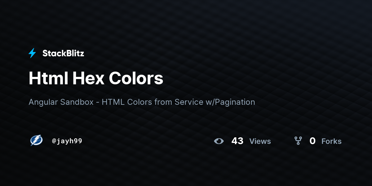 Html Hex Colors - StackBlitz