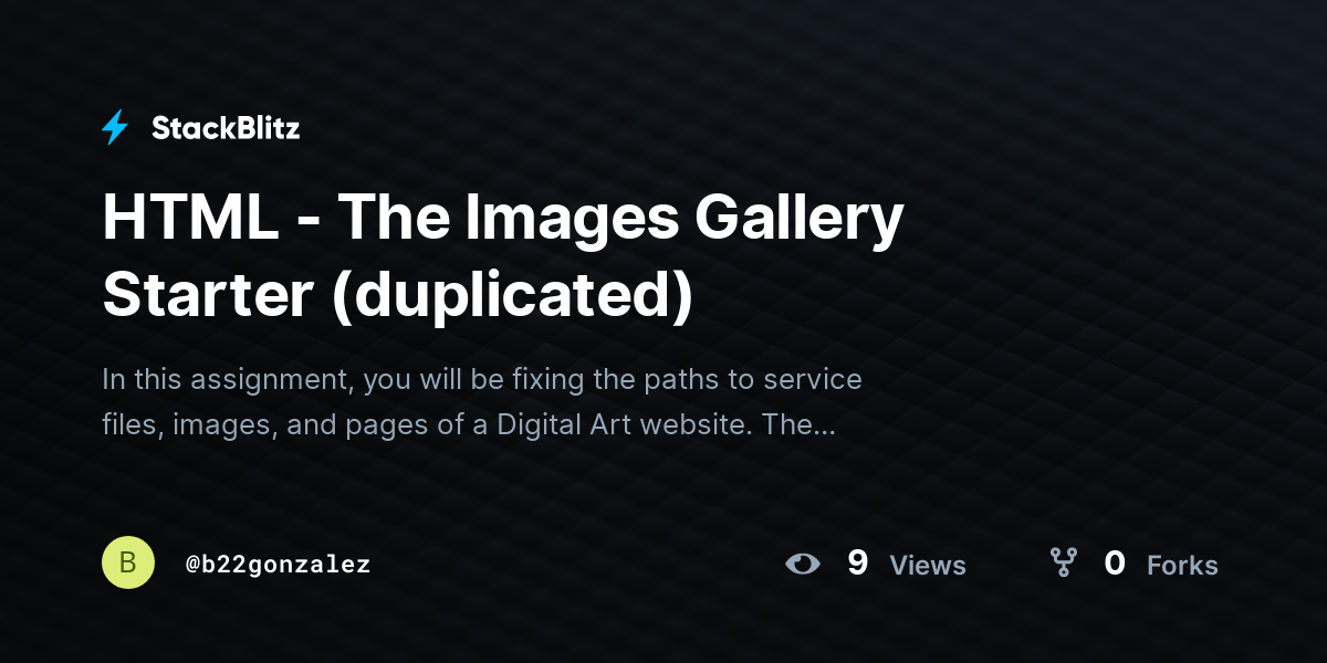 HTML - The Images Gallery Starter (duplicated) - StackBlitz