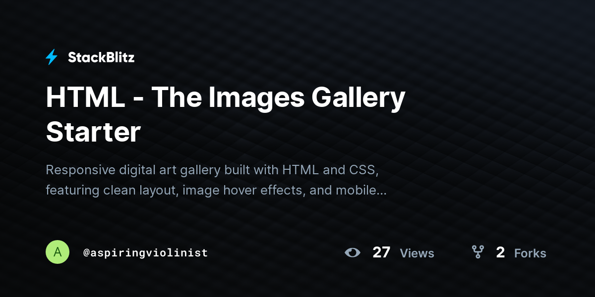 HTML - The Images Gallery Starter (duplicated) - StackBlitz