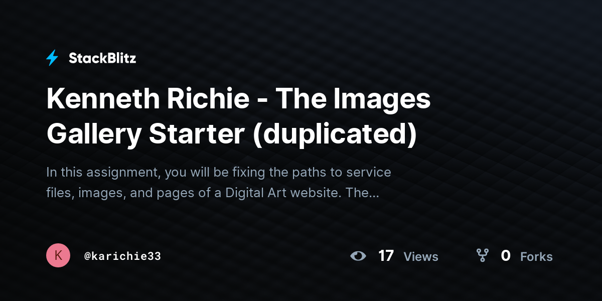 Kenneth Richie - The Images Gallery Starter (duplicated) - StackBlitz