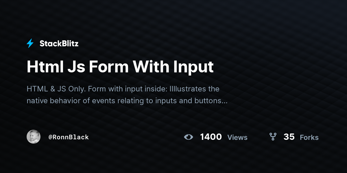 Html Js Form With Input - StackBlitz