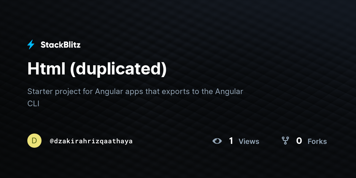 Html (duplicated) - StackBlitz