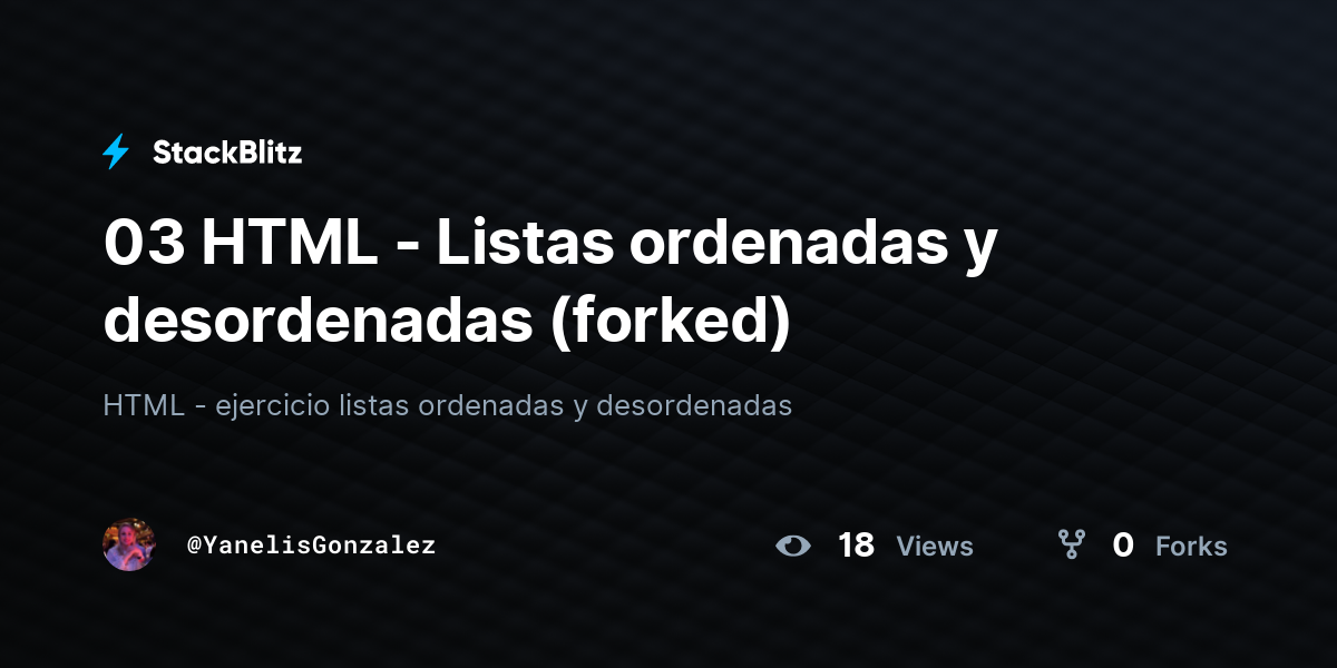 03 HTML - Listas ordenadas y desordenadas (forked) - StackBlitz