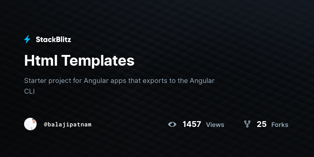 Html Templates - StackBlitz